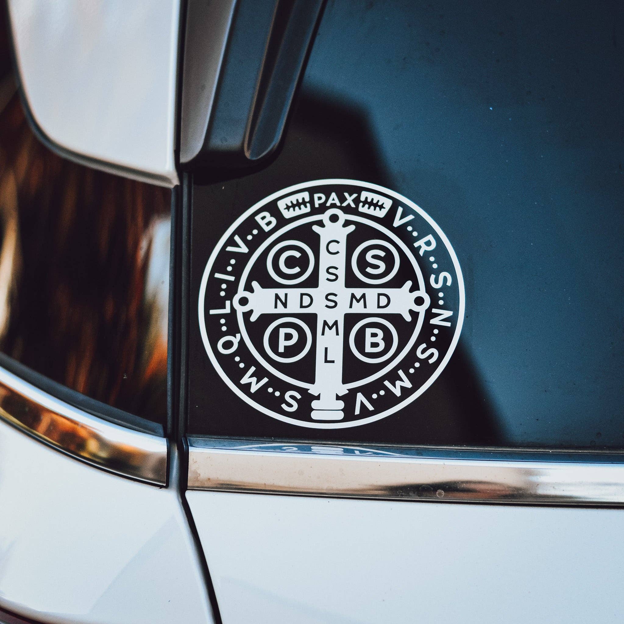 Saint Benedict Medal Catholic Car Decal – Simple Catholic Designs