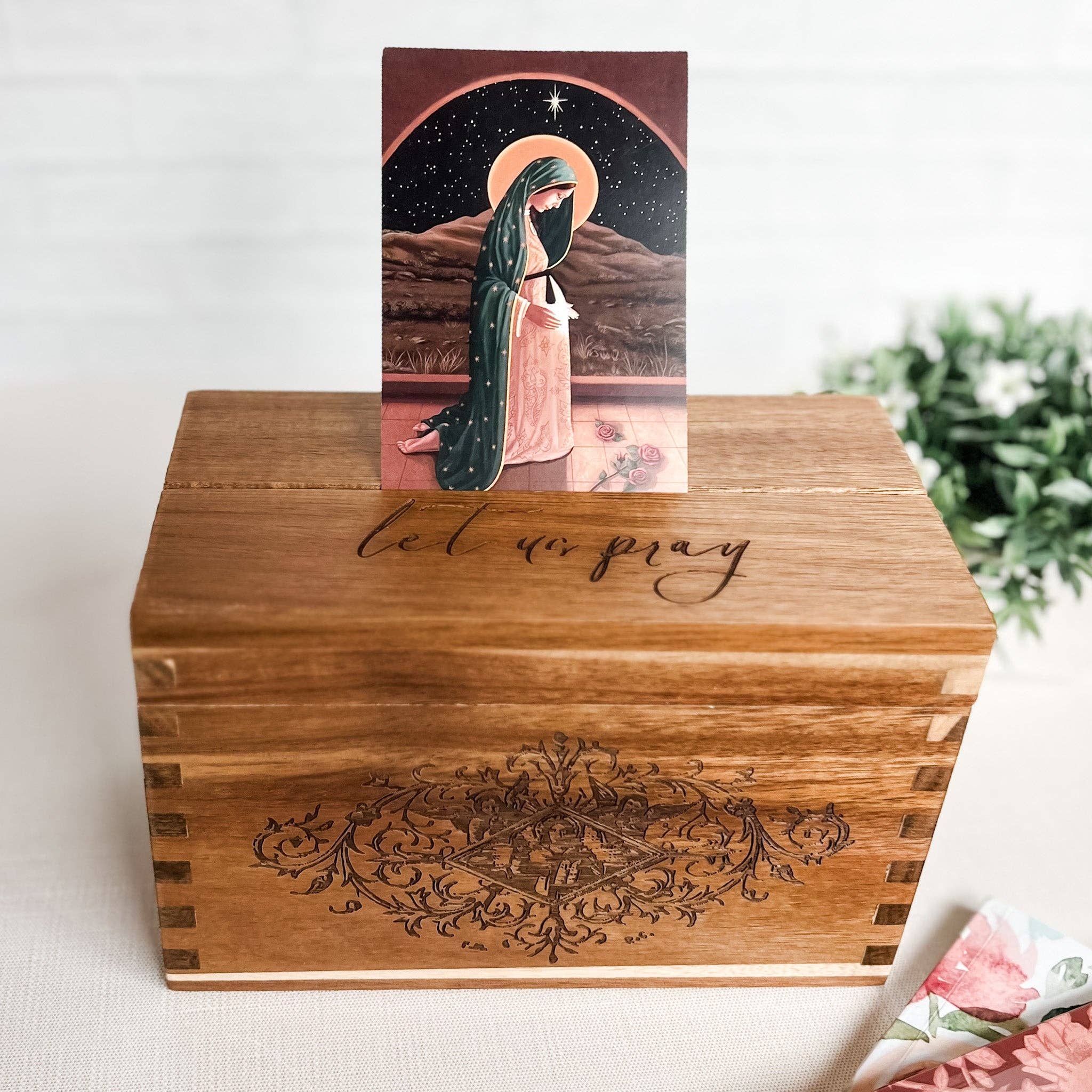 Wooden Prayer Card Box – Simple Catholic Designs
