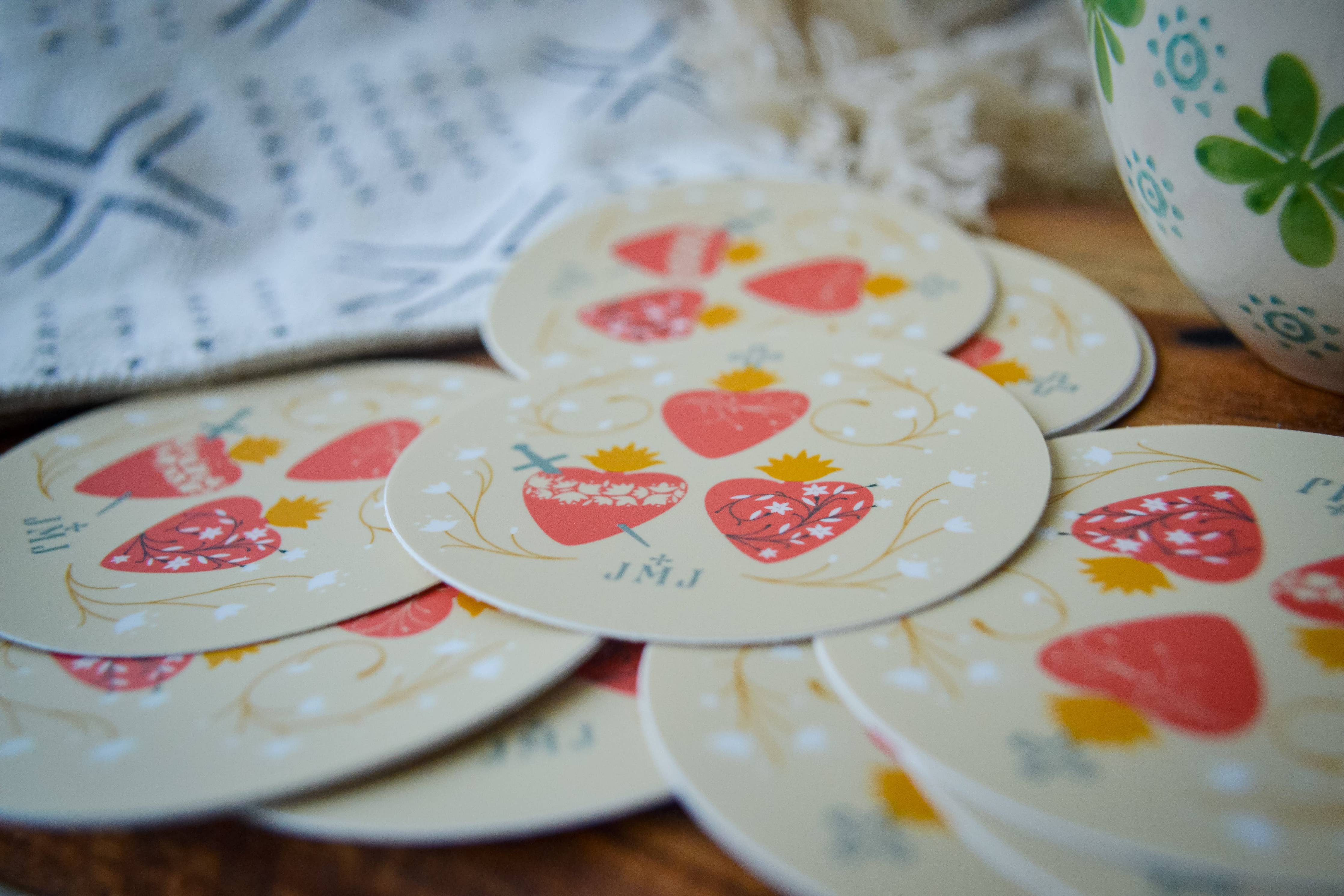 Three Holy Hearts Sticker – Simple Catholic Designs